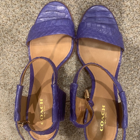 Coach | Shoes | Coach Python Embossed Sandal Heels | Poshmark
